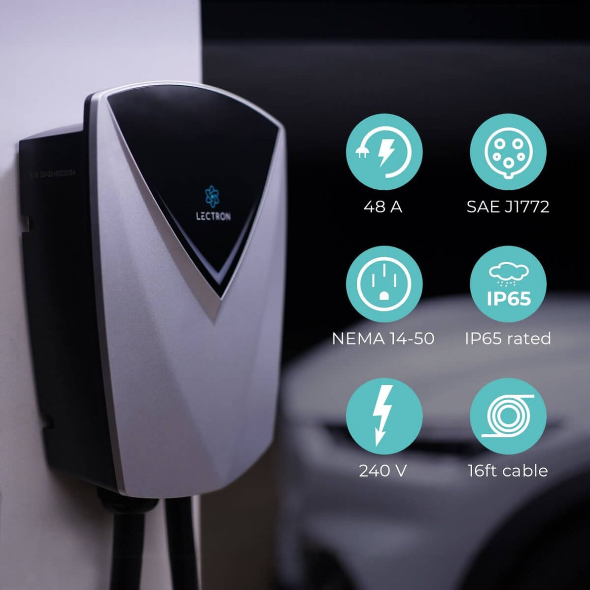 Lectron Home Level 2 J1772 V-BOX Pro EV Charging Station WiFi App Vers ...