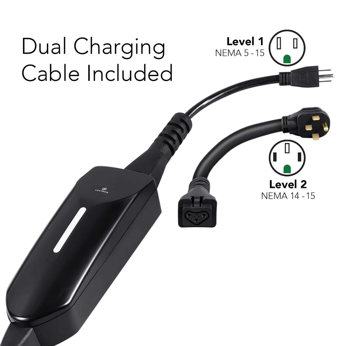 Home Lectron Portable Level 1 & 2 J1772 EV Charger | 110V & 240V | 12 ...