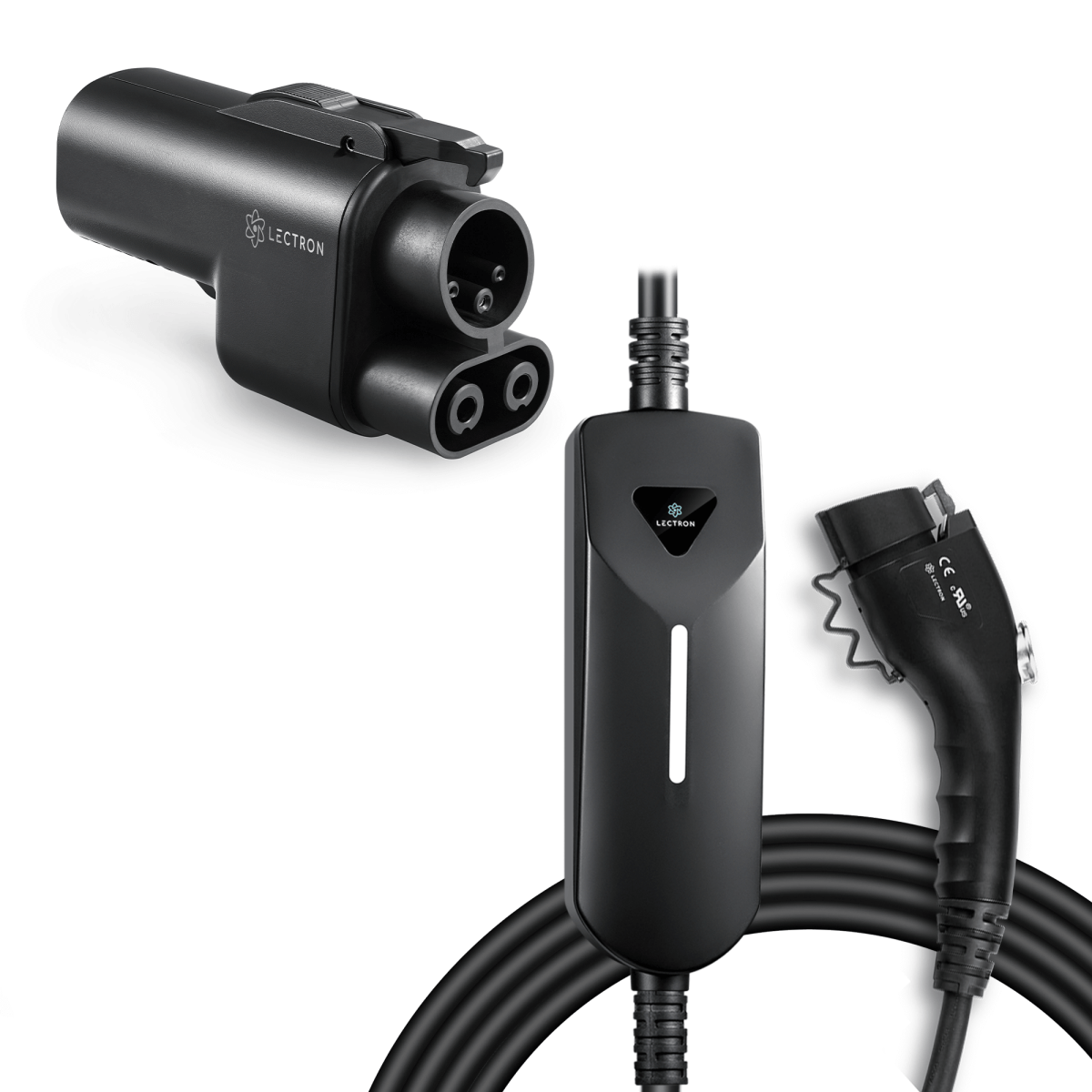 Lectron Portable Level 1 & 2 J1772 EV + NACS to CCS Adapter Bundle | 1 ...