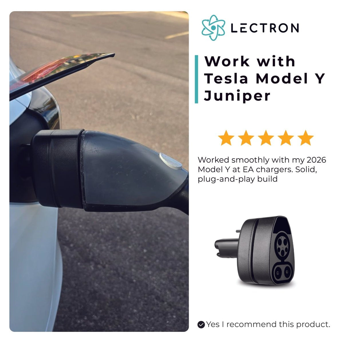 Lectron CCS to Tesla (NACS) EV Adapter | UL 2252 Certified | 1,000V ...