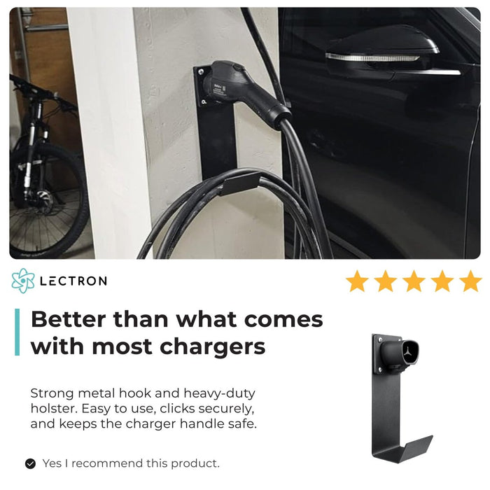 Lectron Tesla NACS EV Charger Nozzle Holster Dock & J-Hook | Cable Man ...