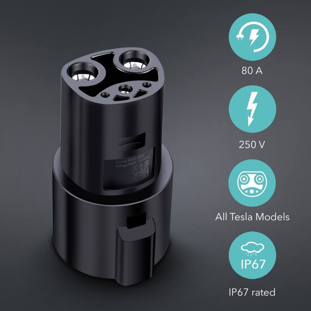 J1772 to Tesla Charging Adapter (Black) | Lectron — Lectron EV