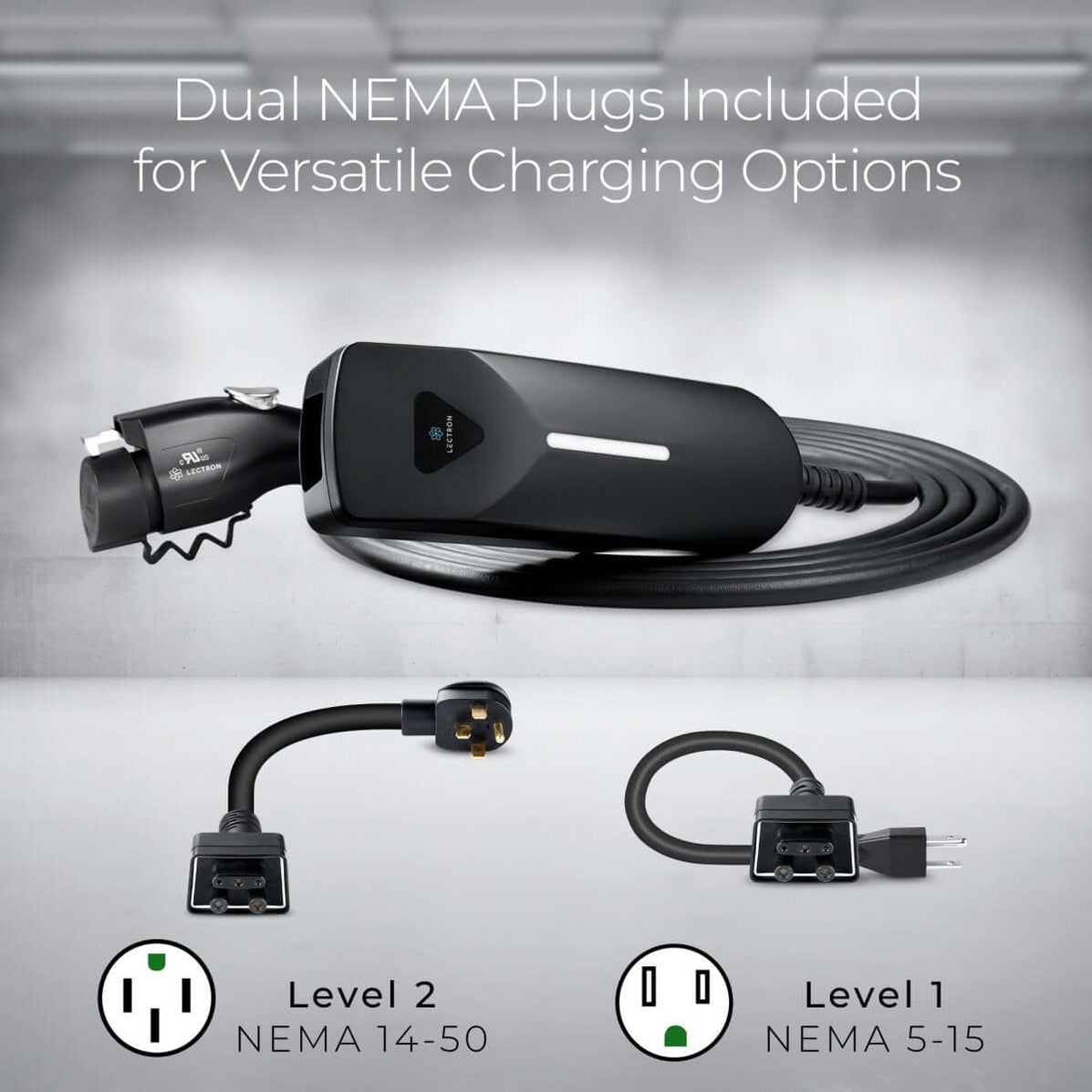 Lectron Portable Level 1 & 2 J1772 EV Charger + Tesla to J1772 EV Adap ...