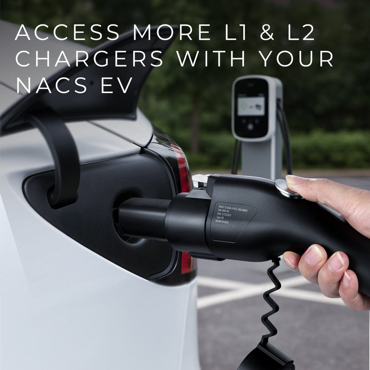 Lectron J1772 to Tesla (NACS) EV Adapter | 240V | 80 Amp | UL 2252 Cer ...