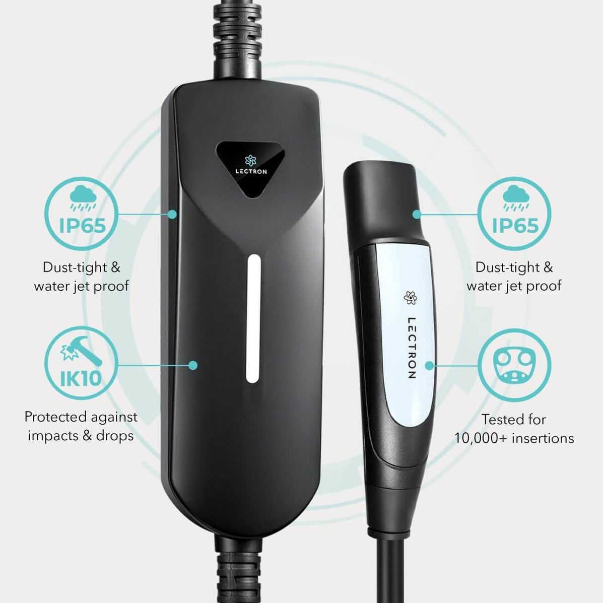Lectron Portable Level 1 And 2 Tesla Nacs Ev Charger Lectron J1772 To — Lectron Ev