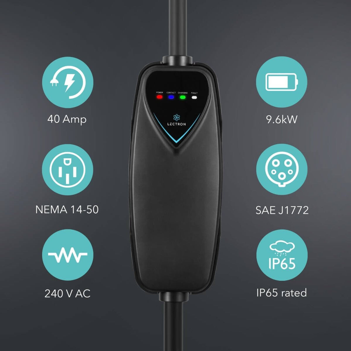 Lectron Portable Level 2 J1772 EV Charger + 48 Amp Tesla to J1772 EV A ...