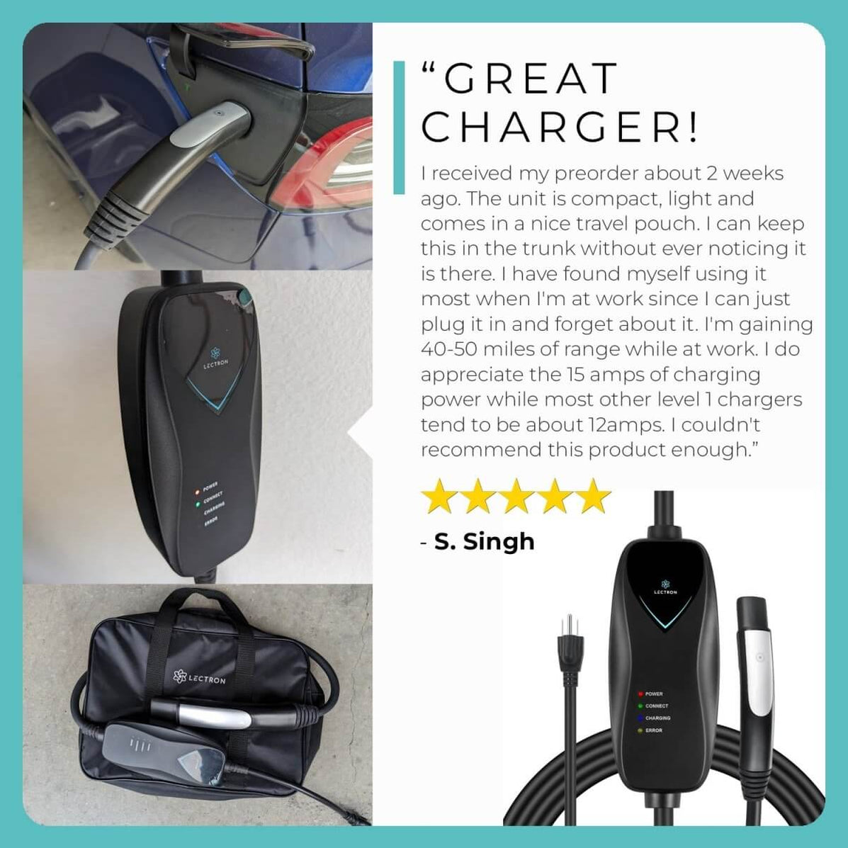 Tesla Level 1 Charger 110V - Compatible for all Tesla Models — Lectron EV