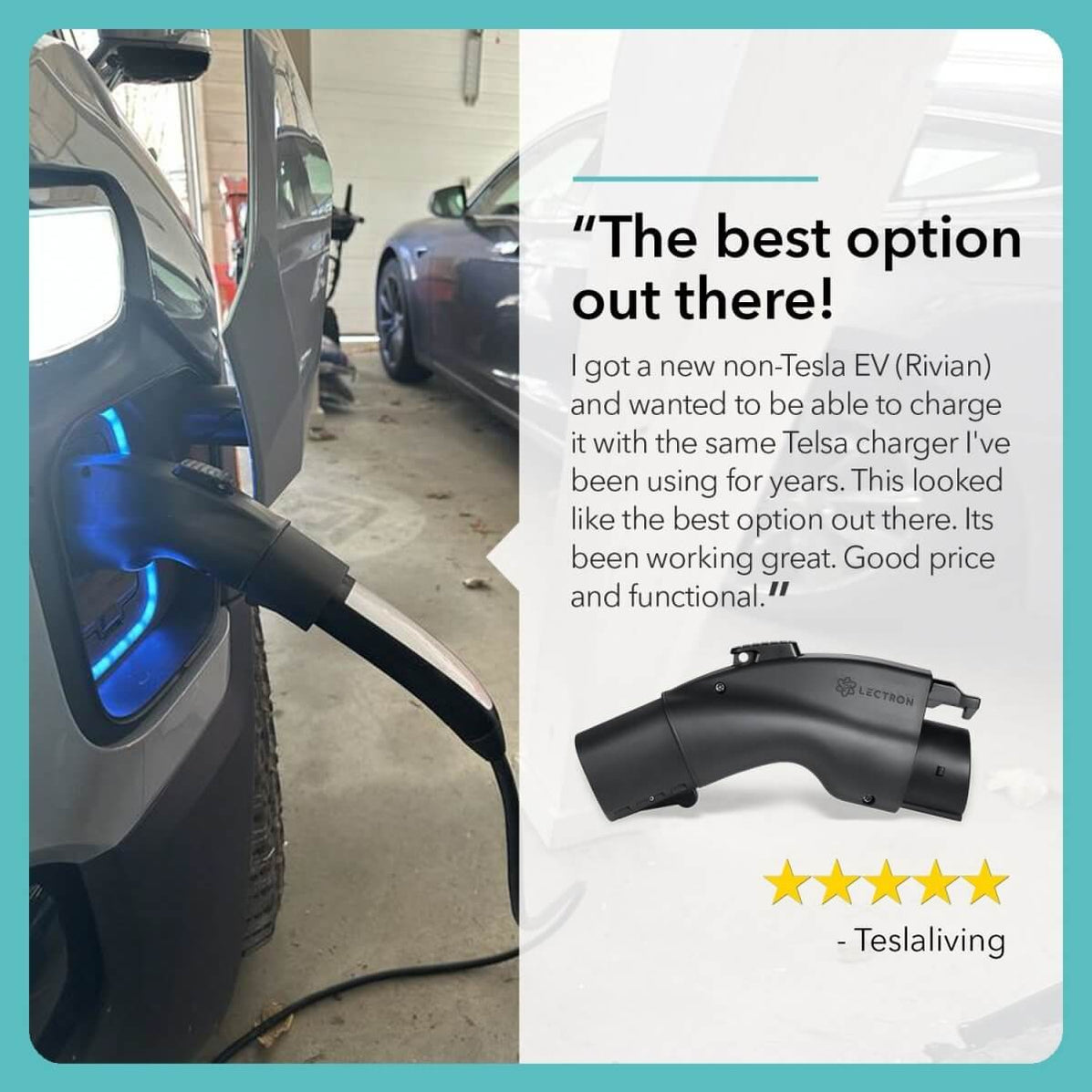 Tesla to J1772 Charging Adapter 48A (Black) l Lectron — Lectron EV